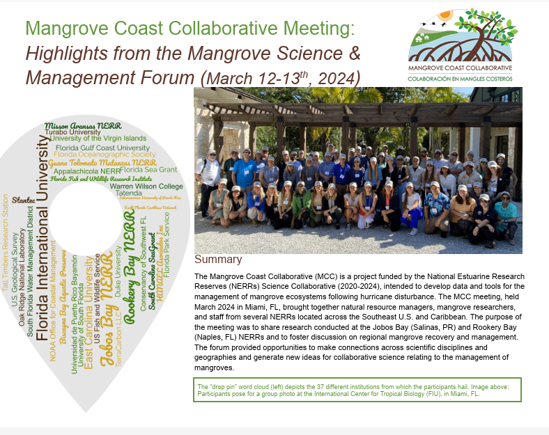 Highlights from the Mangrove Science and Management Forum | NERRS ...