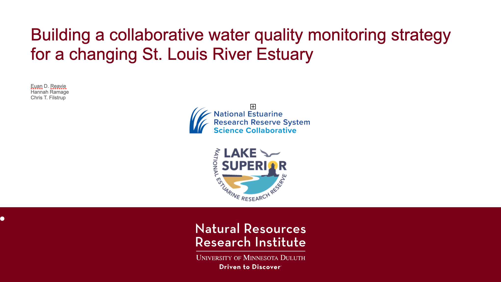 St. Louis River Summit Presentation: Building a collaborative water ...