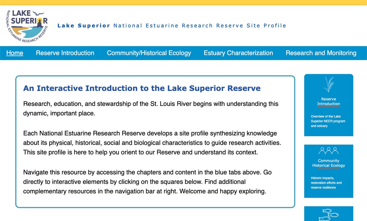 Lake Superior NERR Digital Site Profile | NERRS Science Collaborative